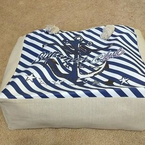 2 Moda | Bags | 2 Moda Summer Club Nautical Tote Bag Xl Beach Nwt ...